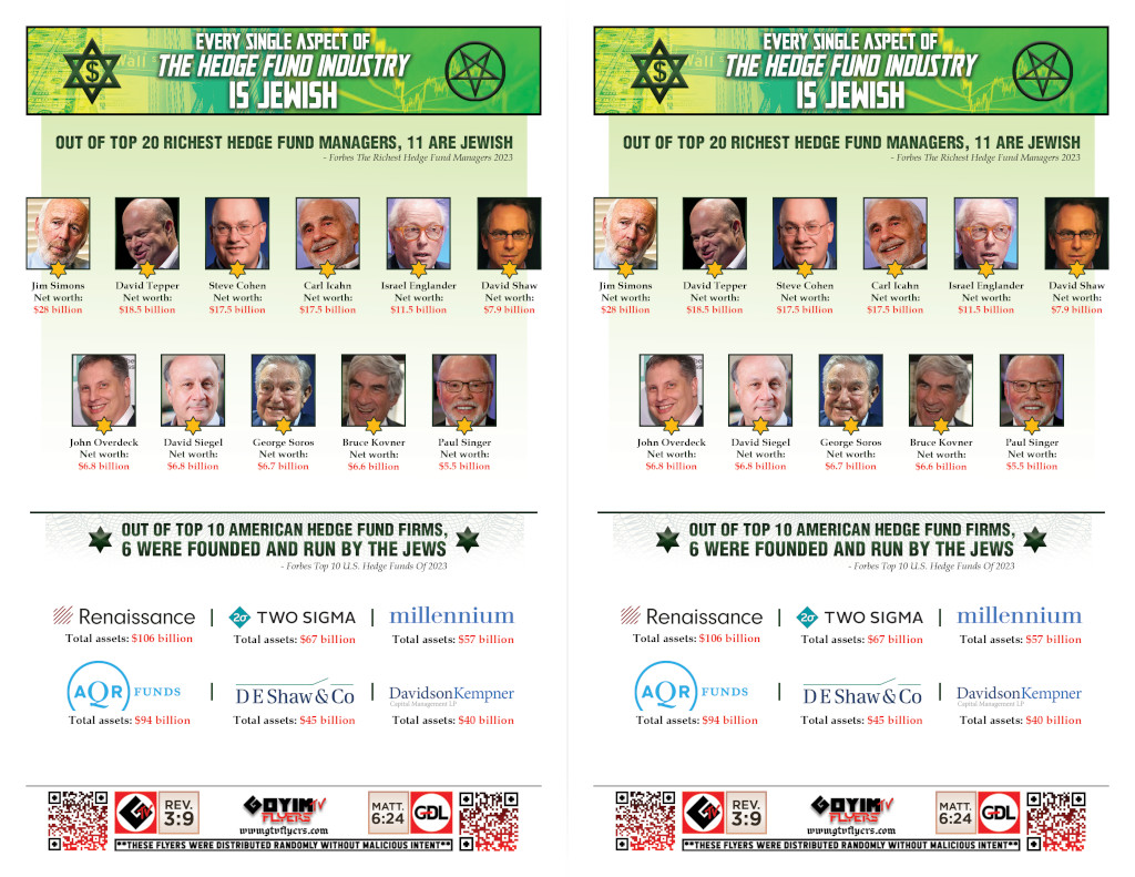 Every Single Aspect of Hedge Funds is Jewish – GTV Flyers
